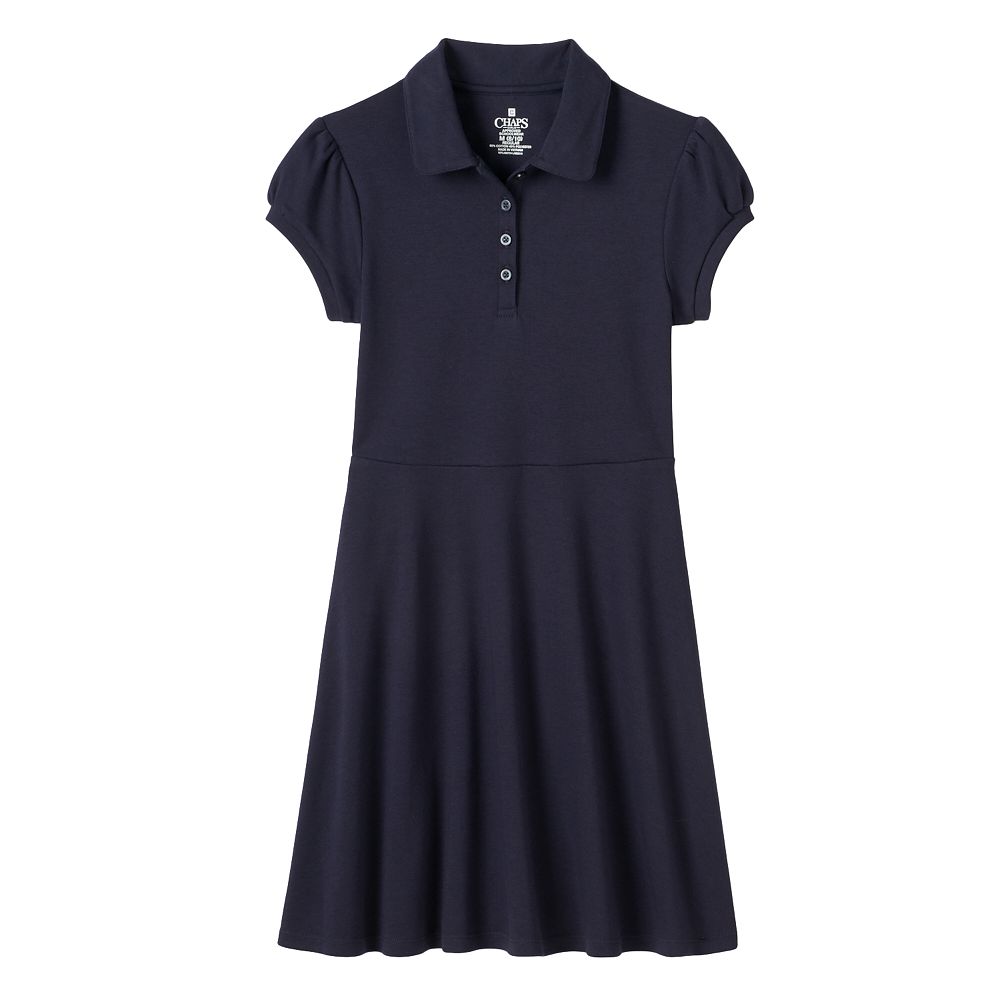 Girls 4-14 Chaps School Uniform Fit & Flare Short-Sleeved Dress
