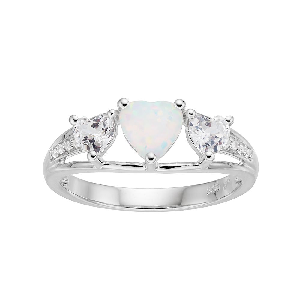 LeRose by Lexi and Rose Sterling Silver Lab-Created Opal & White ...