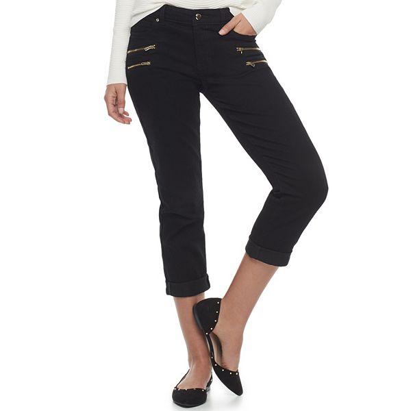 Women's Jennifer Lopez Zipper Accent Capri Pants