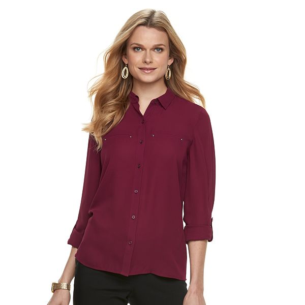 Women's Apt. 9® Convertible Button Tab Blouse