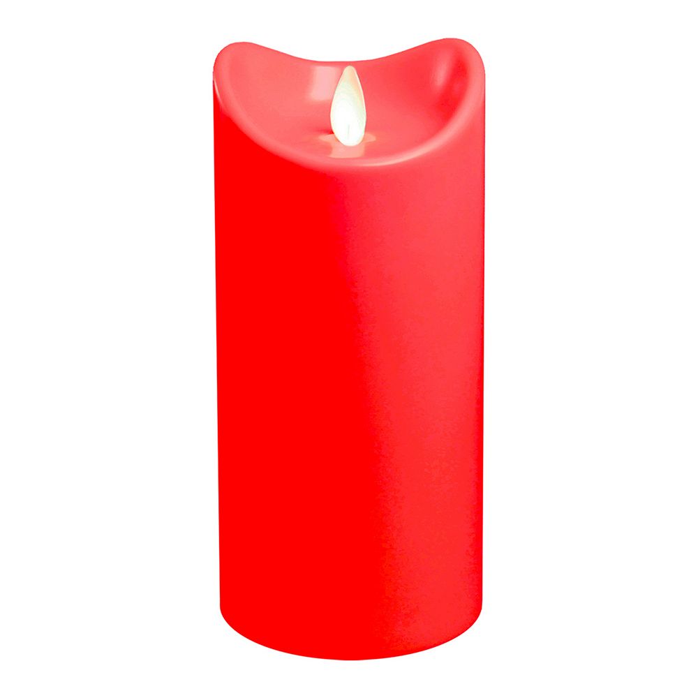 LumaBase Flameless Flicker Red LED Pillar Candle