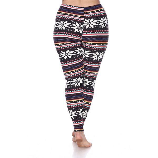 Plus Size White Mark Holiday Printed Leggings