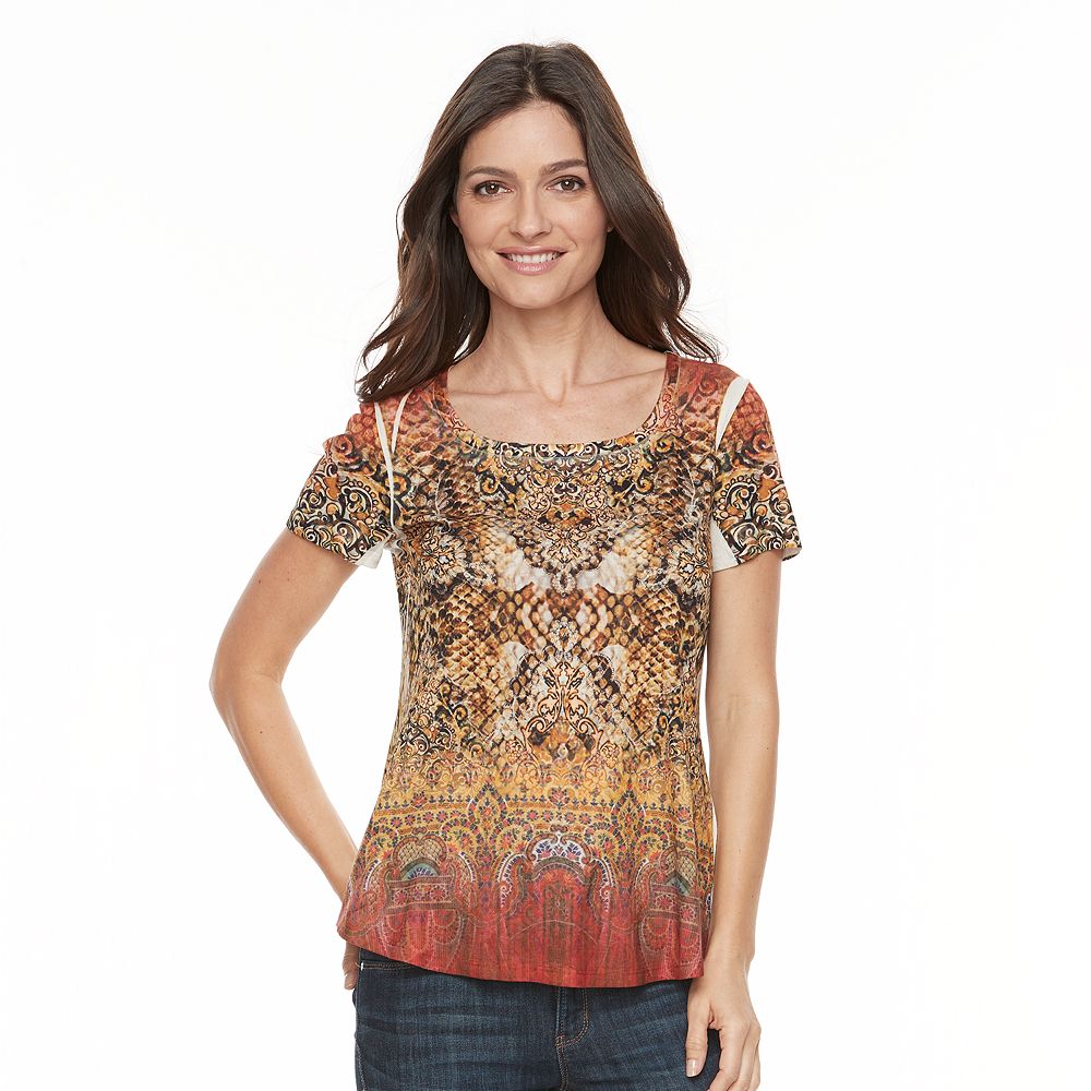 Women's World Unity Printed Scoopneck Tee