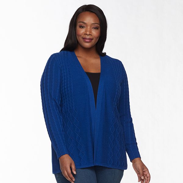 Plus Size Croft And Barrow® Cable Knit Cardigan Sweater