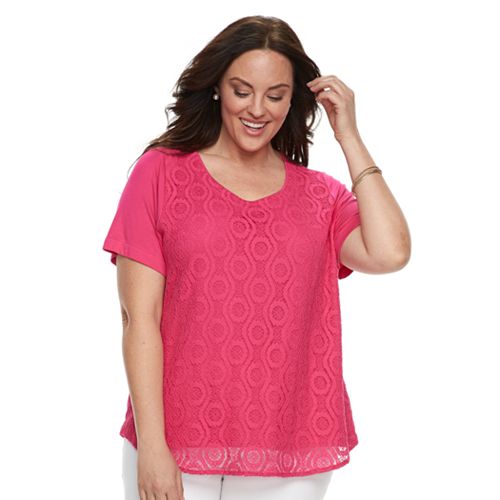 Plus Size Croft & Barrow® Lace Top