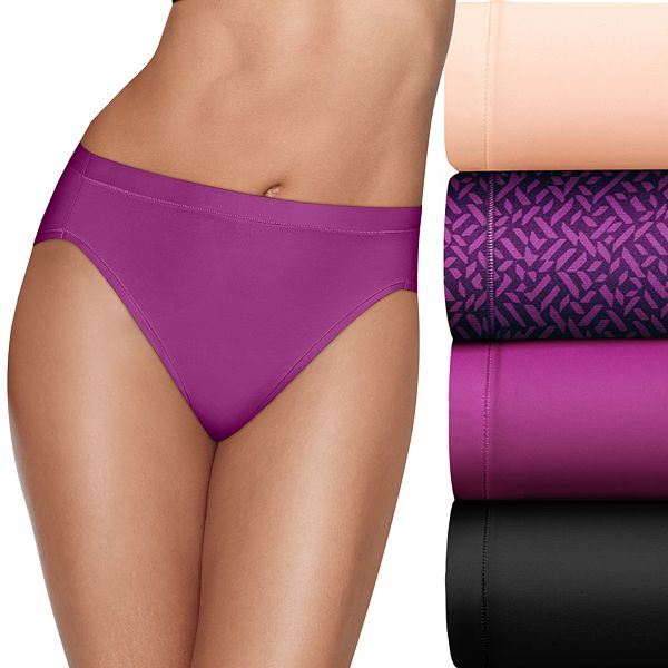 Womens Hanes Ultimate® 4 Pack Hi Cut Microfiber Panty Hxmfhc