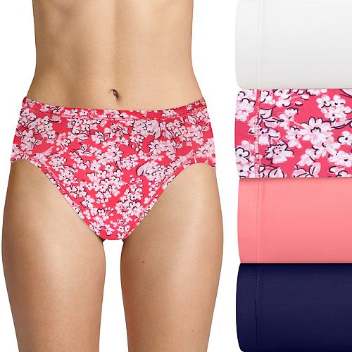 Womens Hanes Ultimate 4 Pack Hi Cut Microfiber Panty Hxmfhc