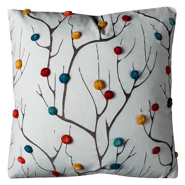 Rizzy Home Abstract Dimensional Tree Throw Pillow
