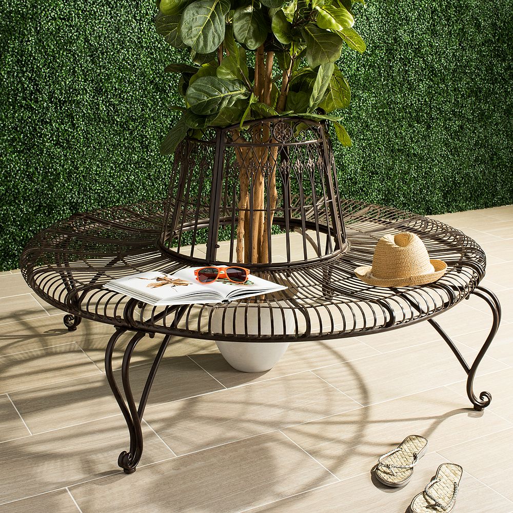 Safavieh Rustic Brown Indoor / Outdoor Circle Bench