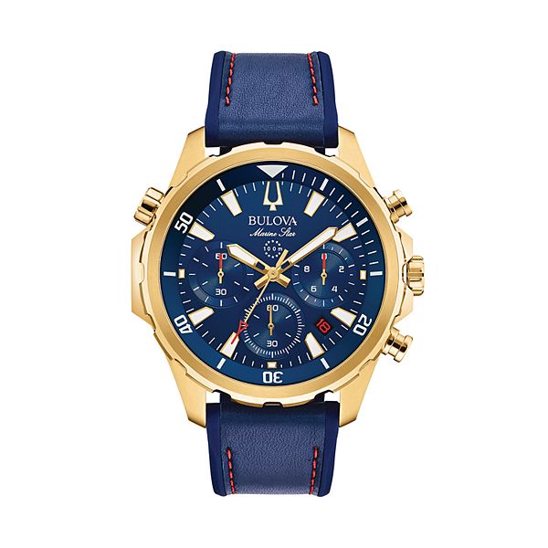 Bulova Men's Marine Star Leather Chronograph Watch - 97B168