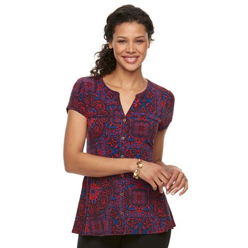 Womens Dana Buchman Peplum Hem Shirt