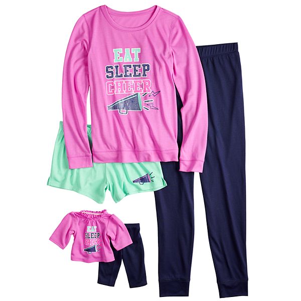 Girls 5-16 & Plus Size SO® Top, Pants & Shorts Pajama Set & Doll Pajama Set
