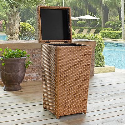 Crosley palm harbor outdoor wicker trash bin store