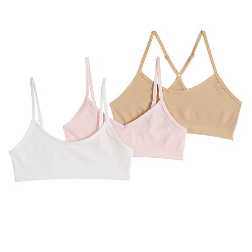 Girls 7-16 Maidenform 3-pack Beginner Crop Bras