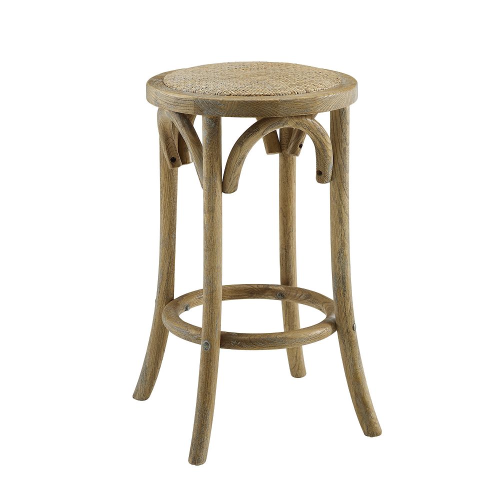 Linon Rae Backless Wood Counter Stool