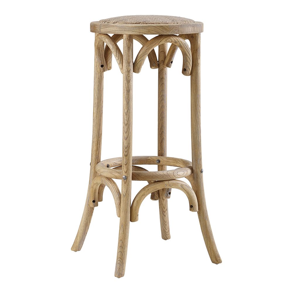 Linon Rae Backless Wood Bar Stool