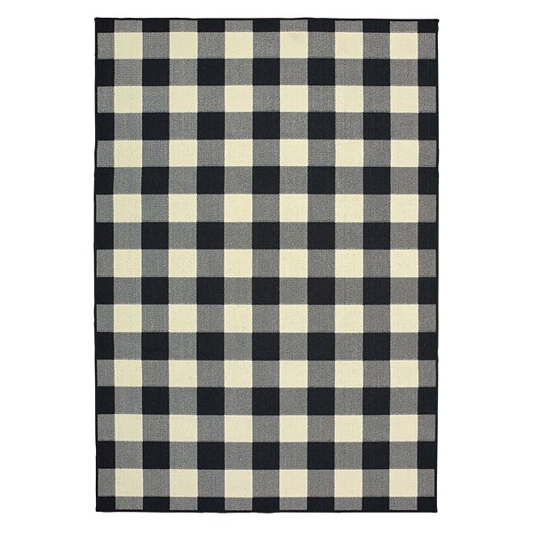 StyleHaven Mainland Gingham Plaid Indoor Outdoor Rug