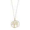 Two Tone 14k Gold Tree of Life Pendant Necklace
