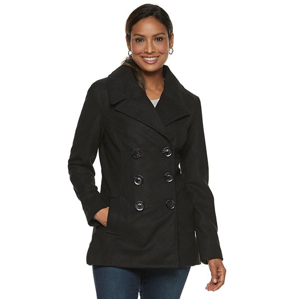 Women's Larry Levine Carrie Double-Breasted Peacoat