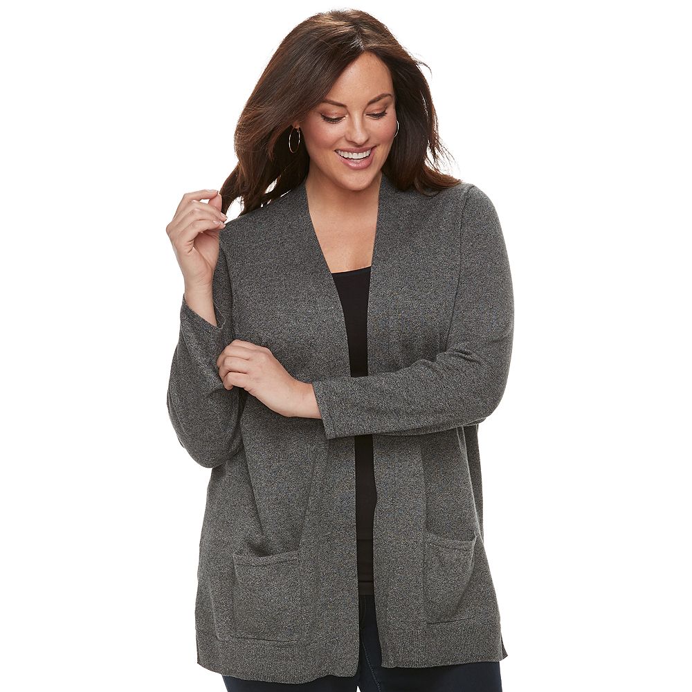 Plus Size Croft & Barrow® Essential Open Front Cardigan