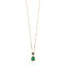 Gemminded 10k Gold 1/6 Carat T.W. Diamond & Emerald Teardrop Pendant ...