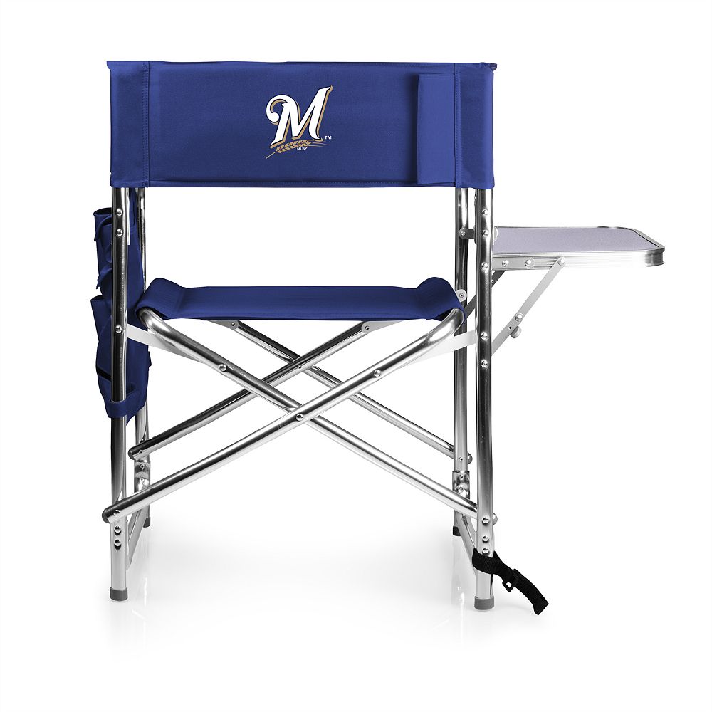 Picnic Time Milwaukee Brewers Sports Side Table Chair