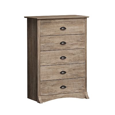 Prepac Salt Spring 5 Drawer Chest Drifted Gray