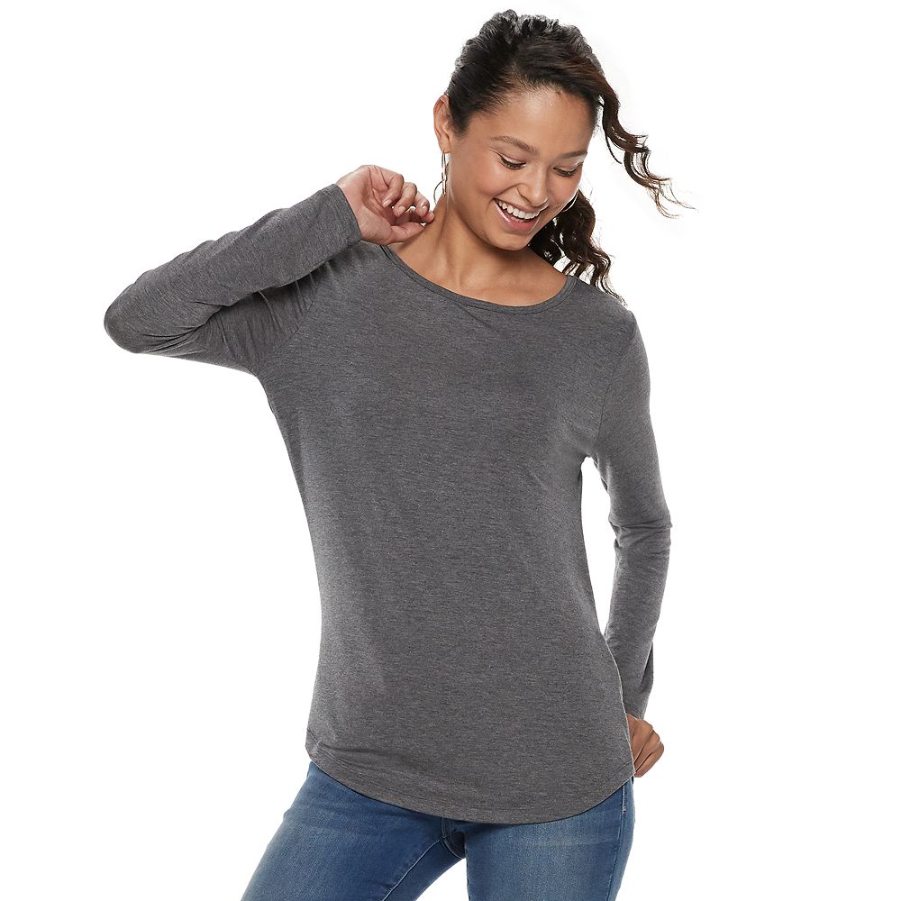 Juniors' Mudd® Crewneck Long Sleeve Tee