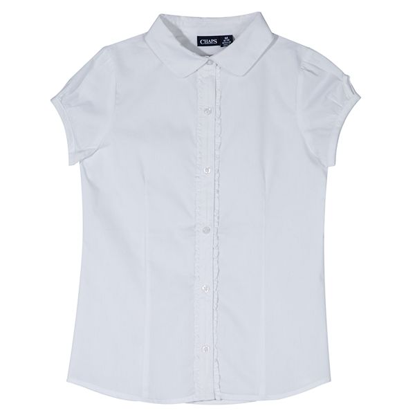Girls 4-16 Chaps Ruffled Placket School Uniform Top