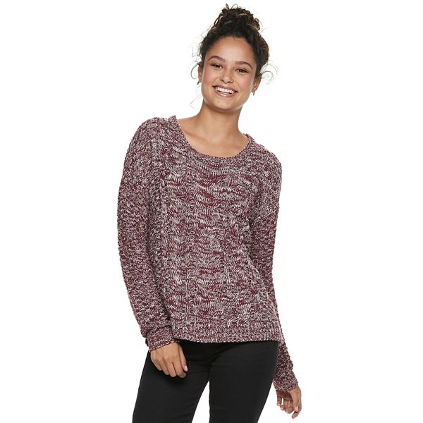 Juniors' SO® Cable-Knit Sweater