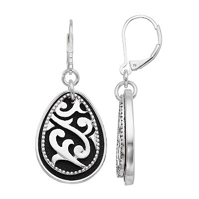 Black filigree earrings store