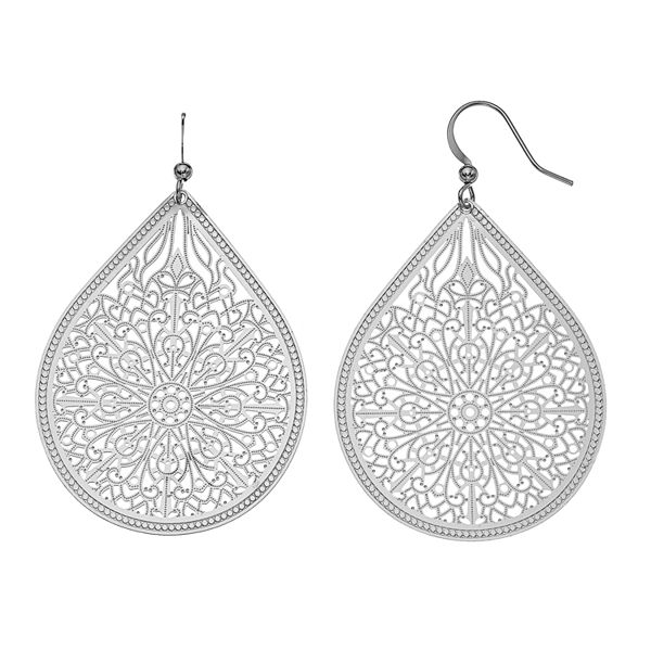 Teardrop filigree earrings store