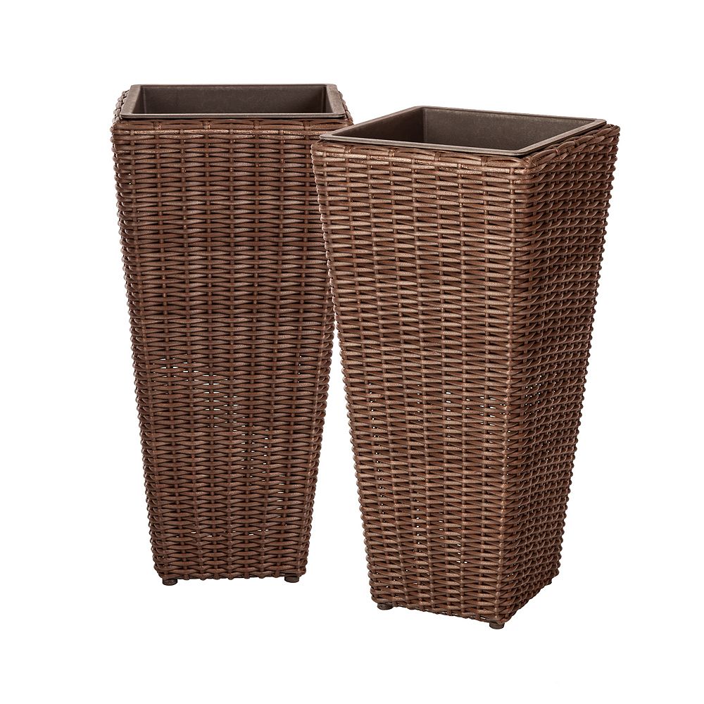 Patio Sense Alto Indoor / Outdoor Wicker Planter 2-piece Set