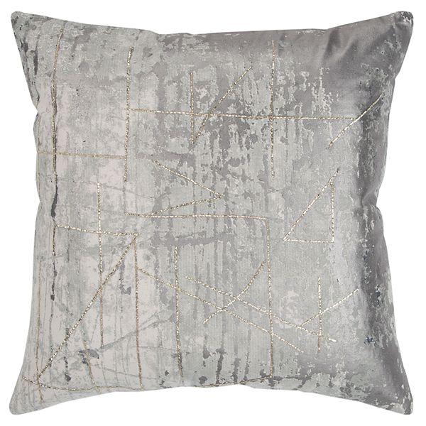 Rizzy Home Gray Abstract Transitional Throw Pillow