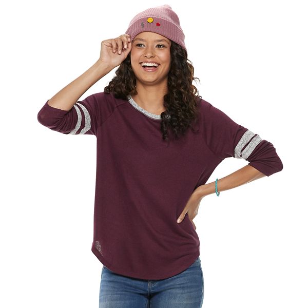 Juniors' SO® Long Sleeve Varsity Tee