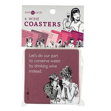 Someecards 6-pack Assorted Wine Drink Coasters by 30 Watt