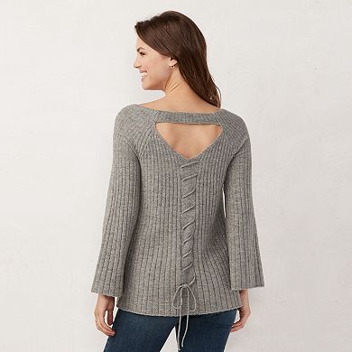 Women's LC Lauren Conrad Laceup Back Swing Sweater