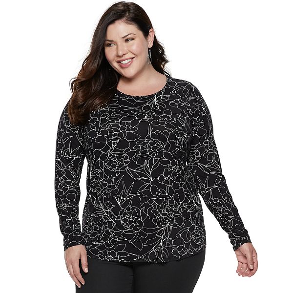 Plus Size Apt. 9® Essential Long Sleeve Top