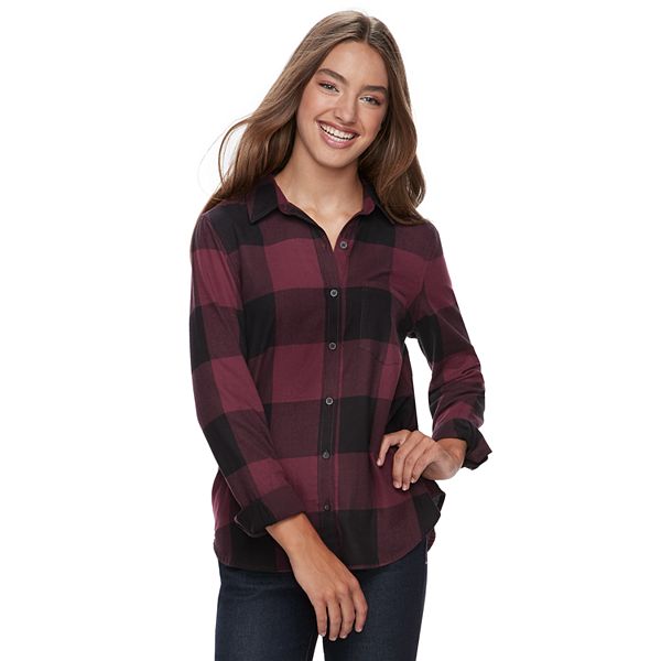 Juniors' SO® Button-Front Shirt