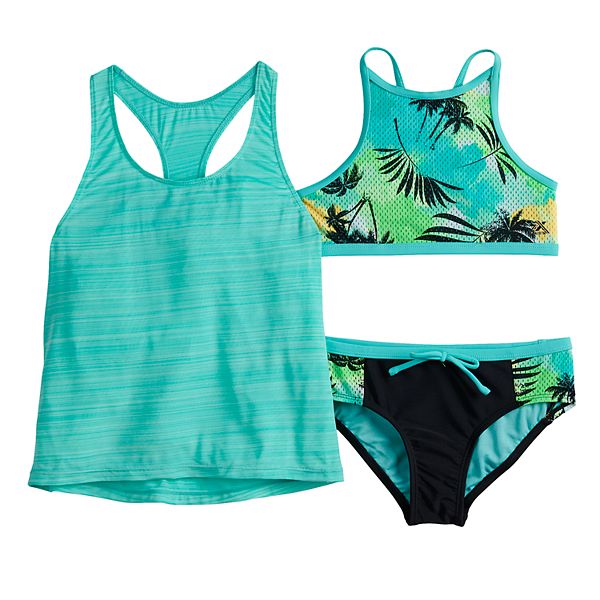 Girls 7-16 ZeroXposur Summer Storm Tank Top, Bikini Top & Bottoms ...