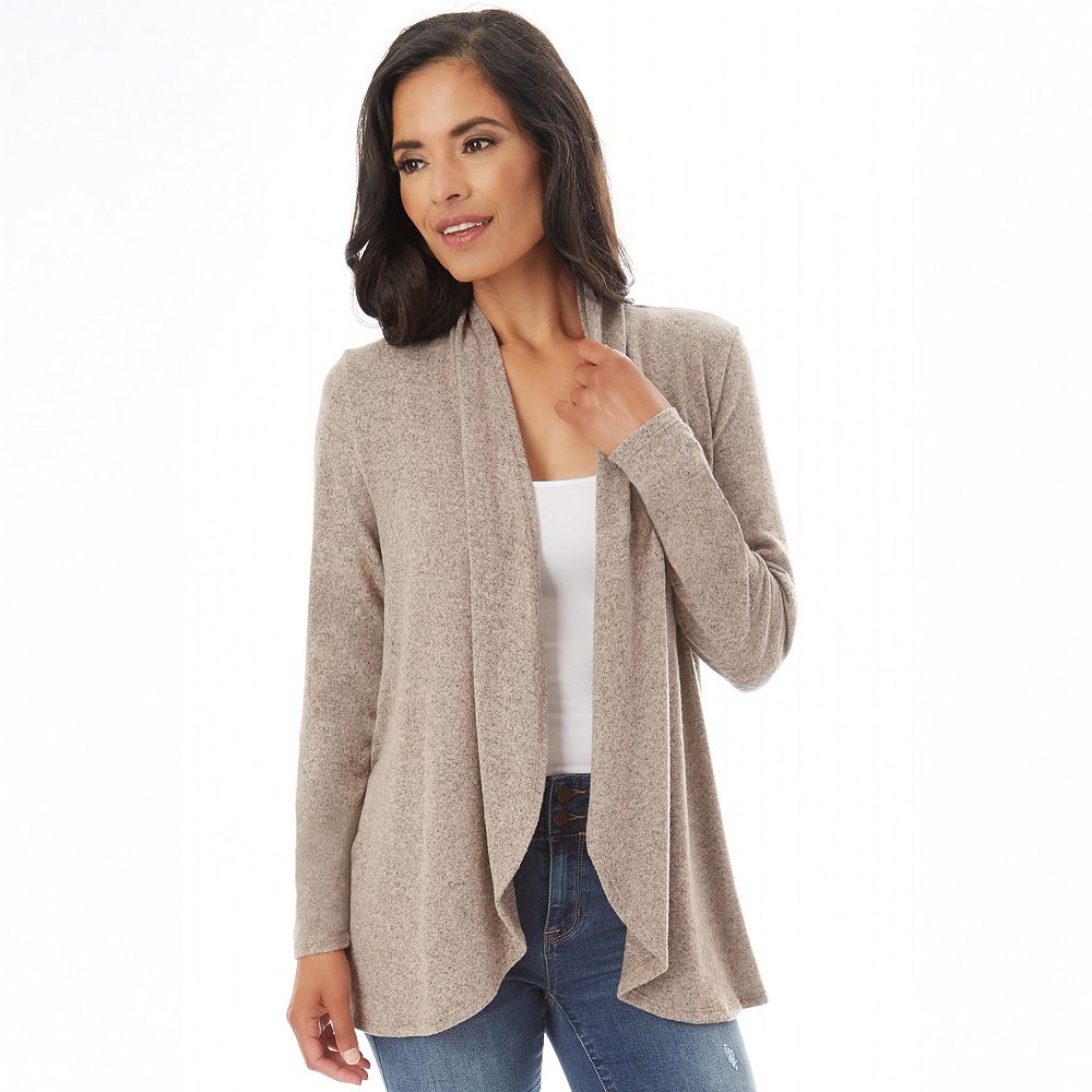 Petite Apt. 9® Ruched Sleeve Open-Front Cardigan