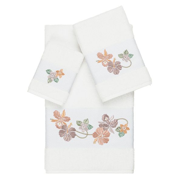 Linum Home Textiles Turkish Cotton Caroline 3-piece Embellished Towel Set
