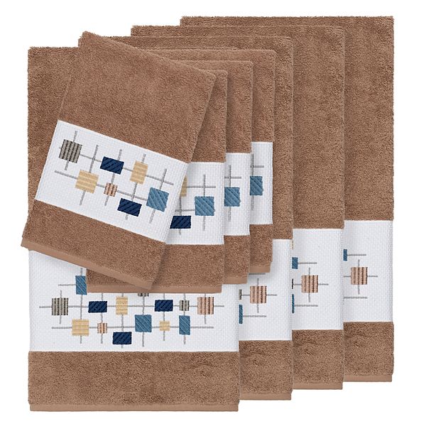 Linum Home Textiles 8-piece Turkish Cotton Khloe Embellished Towel Set