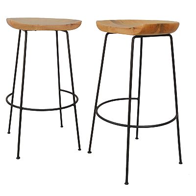 Carolina Cottage 30.5 in. Diya Bar Stool Natural Black