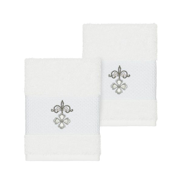 Linum Home Textiles Turkish Cotton Quinn Embellished Washcloth Set