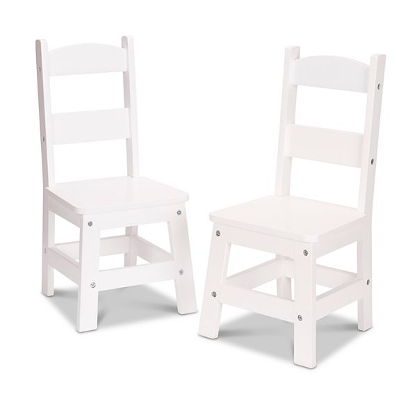 Melissa & Doug White Wooden 2-Piece Chair Set