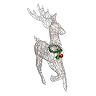 Northlight Seasonal 25" Lighted Silver Sisal Prancing Reindeer Christmas Outdoor Decoration
