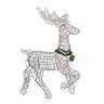 Northlight Seasonal 25" Lighted Silver Sisal Prancing Reindeer Christmas Outdoor Decoration