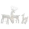 Northlight Seasonal Set of 3 White Glittered Doe Fawn and Reindeer ...