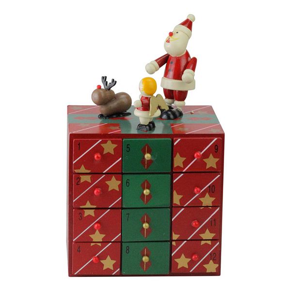 Northlight Seasonal Red and Green Decorative Elegant Advent Storage ...